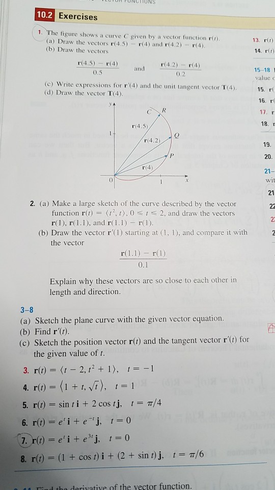 Solved 10.2 Exercises 1. The figure shows a curve C given by | Chegg.com