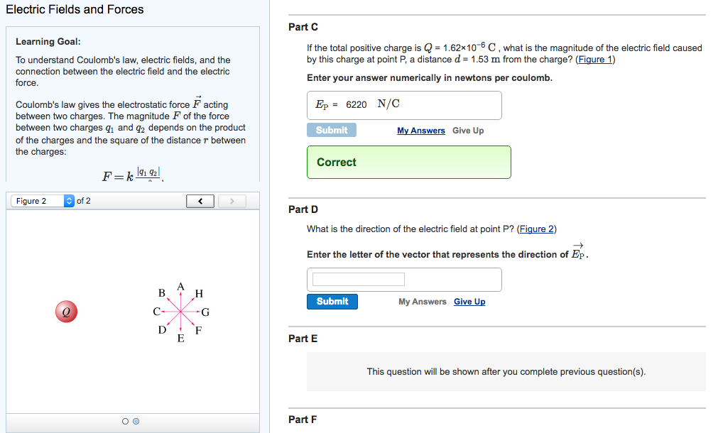 Solved What Is The Direction Of The Electric Field At Point