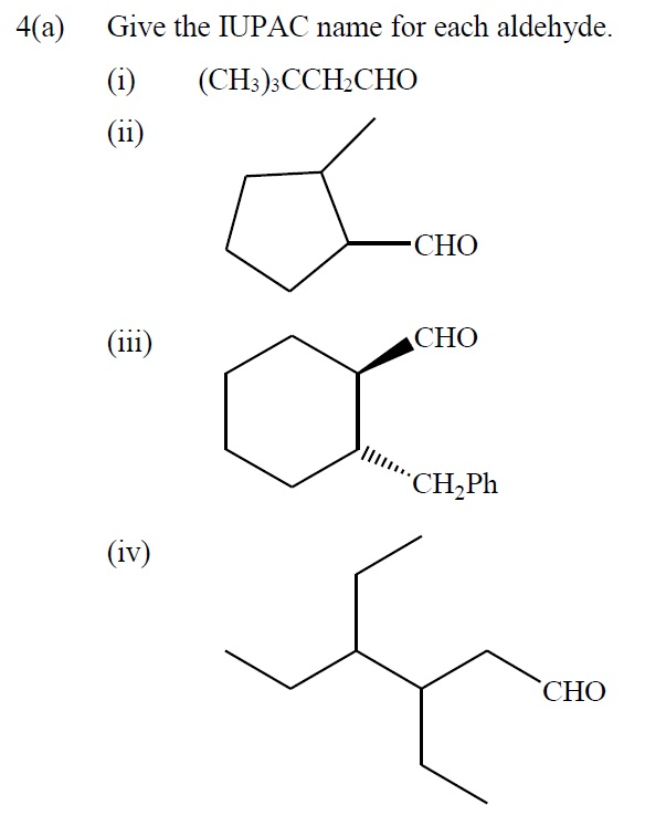 Solved Give the IUPAC name for each aldehyde | Chegg.com