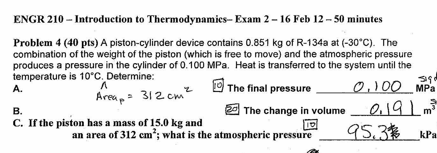 Problem 4 (40 pts) A piston-cylinder device contains | Chegg.com Problem 4 (40 pts) A piston-cylinder device contains | Chegg.com