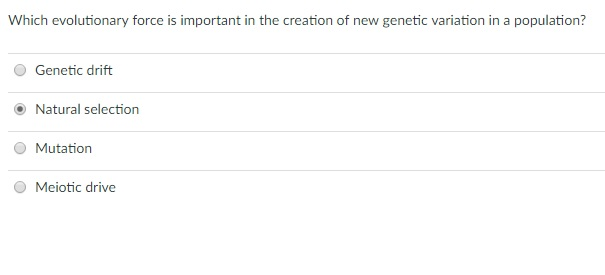 Solved Which evolutionary force is important in the creation | Chegg.com