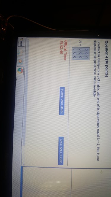 Solved Question 4 [10 points] Construct an example of a 3x3 | Chegg.com