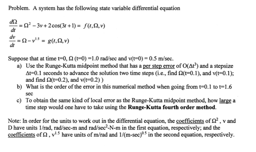 Solved A system has the following state variable | Chegg.com