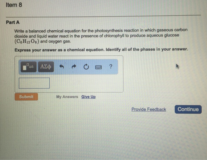 Solved Write A Balanced Chemical Equation For The