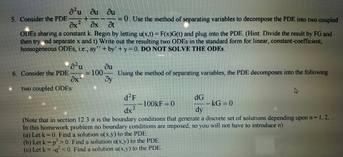 Solved Consider the PDF delta^2u/delta x^2+ delta u/delta x | Chegg.com