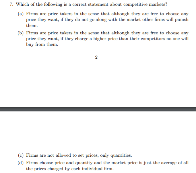 Solved 7 Which Of The Following Is A Correct Statement