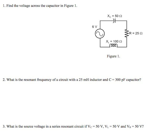 Solved Find the voltage across the capacitor in Figure 1 | Chegg.com