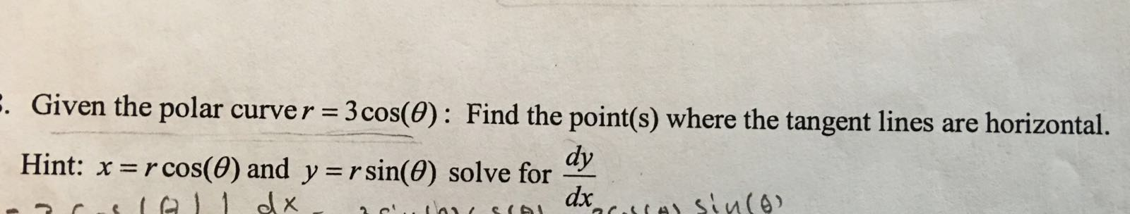 Solved Given the polar curve r = 3cos(theta): Find the | Chegg.com