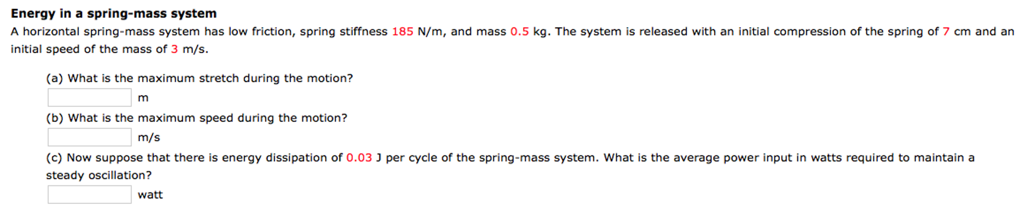 Solved A Horizontal Spring Mass System Has Low Friction