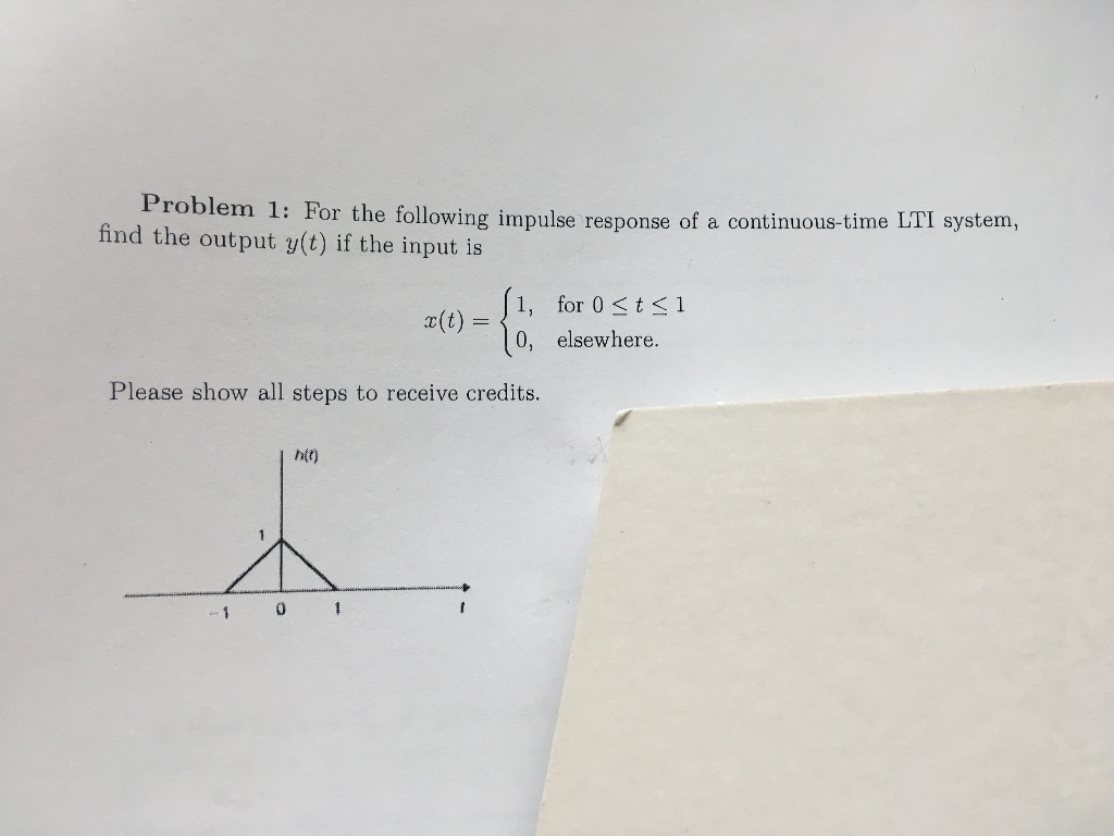 Solved Problem 1: For the following impulse response of a | Chegg.com