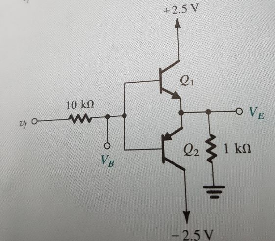 Solved If V_I=0V, why are the both transistors, Q1 and Q2, | Chegg.com