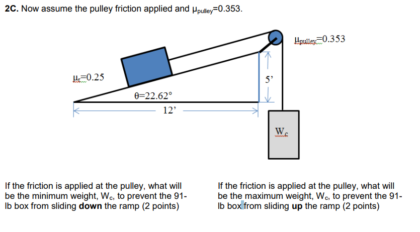 Solved 2C. Now assume the pulley friction applied and | Chegg.com