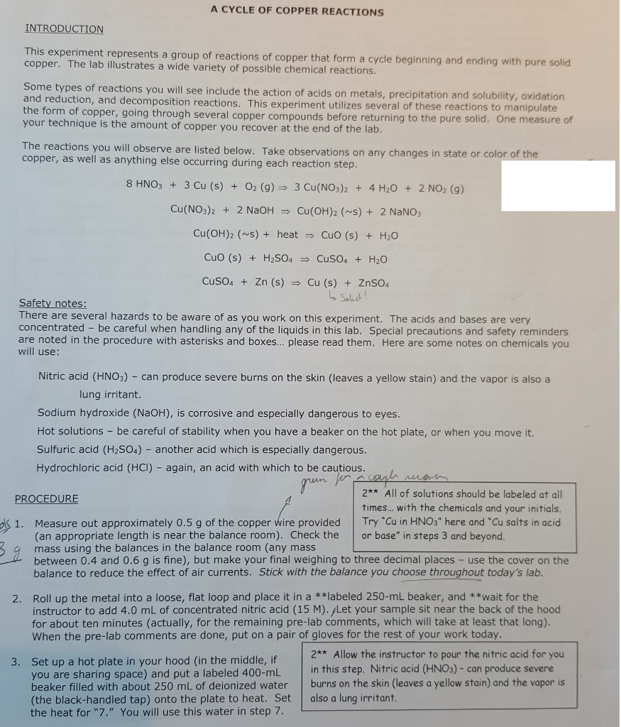 These are the questions from my Chemistry I Lab. The | Chegg.com