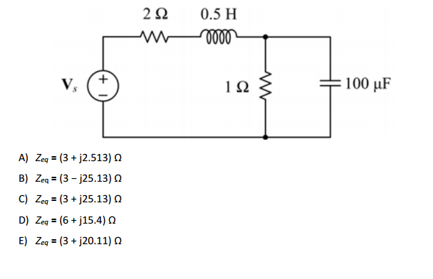 Solved Find the equivalent impedance, Zeq, of the circuit | Chegg.com