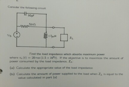 Solved Consider the following circuit Find the load | Chegg.com