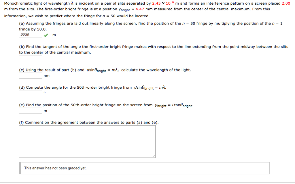 Solved Monochromatic light of wavelength lambda is incident | Chegg.com
