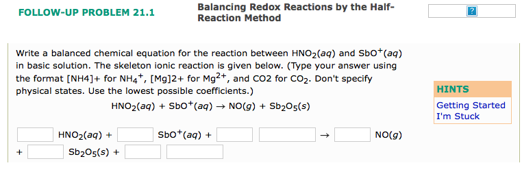 Solved Balancing Redox Reactions by the Half-Reaction Method | Chegg.com