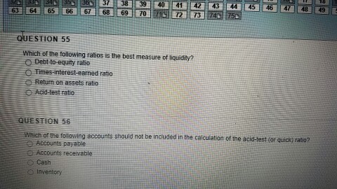Solved Which of the following ratios is the best measure of | Chegg.com