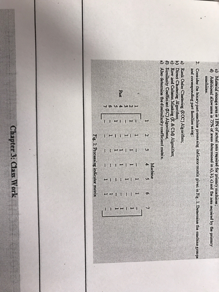 a) Rank Order Clustering Algorithm b) Direct | Chegg.com