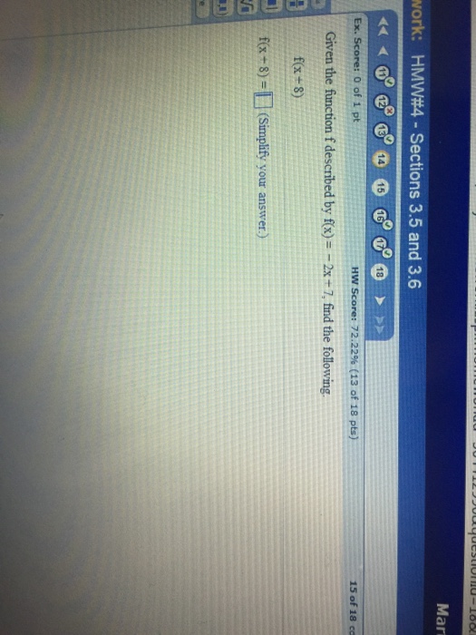 Solved Given the function f described by f(c) = -2x + 7, | Chegg.com