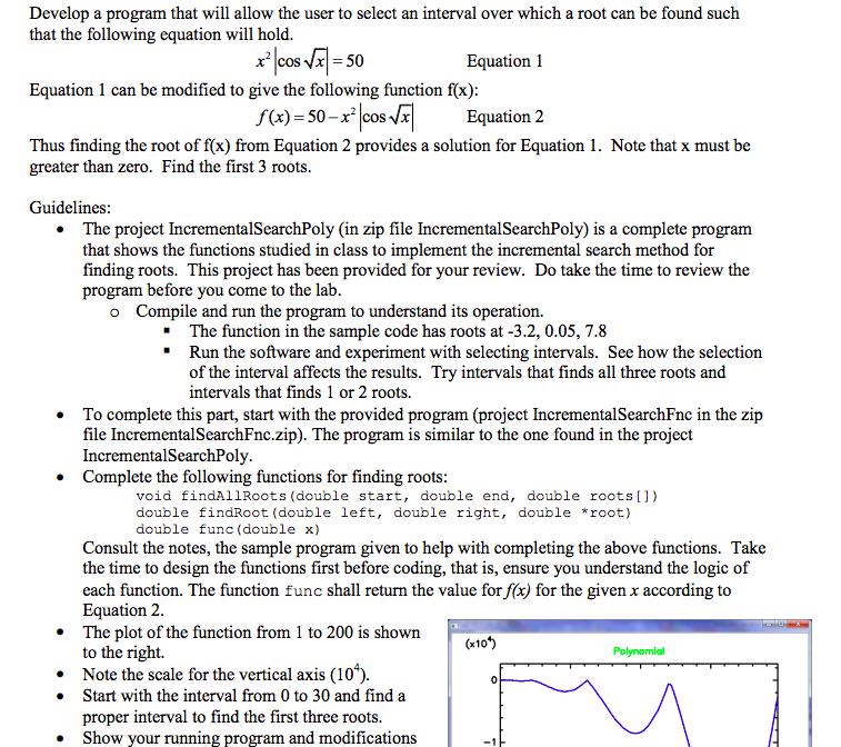 C. Exercise: Bisection root finding method. Use the | Chegg.com