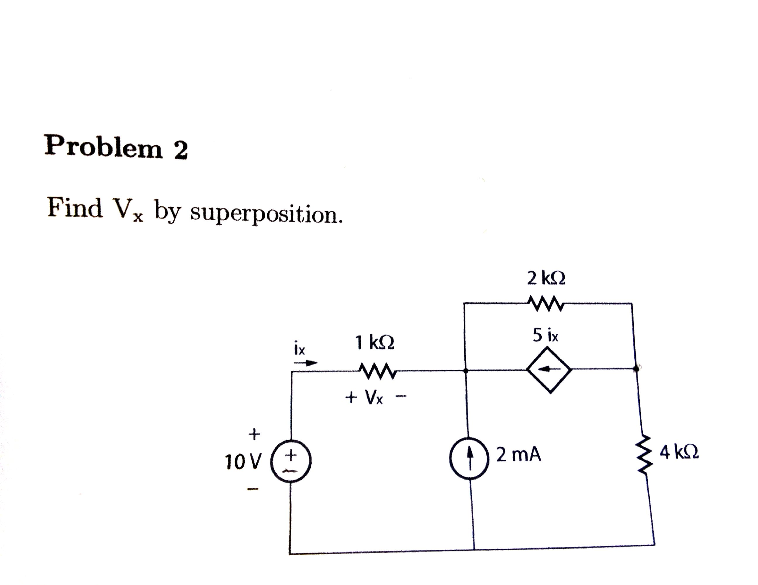 Find Vx by superposition. | Chegg.com