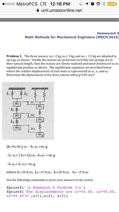 Solved The three masses, m_1 = 2 kg, m_2 = 3 kg, and m_3 = | Chegg.com