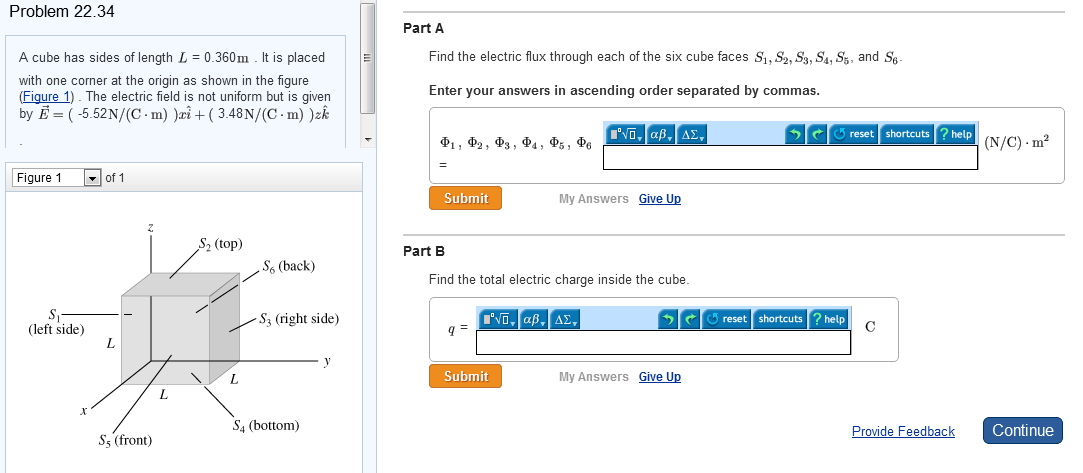 Solved A cube has sides of length L = 0.360m. It is placed | Chegg.com