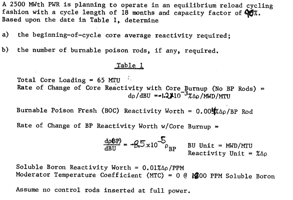A 2500 MWth PWR Is planning to operate in an | Chegg.com