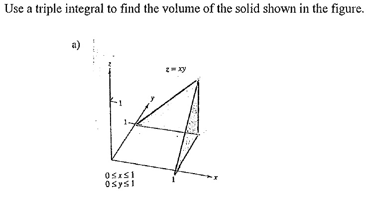 Use a triple integral to find the volume of the solid | Chegg.com