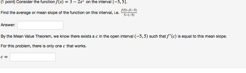 Solved Consider the function f(x) = 3 - 2x^2 on the interval | Chegg.com