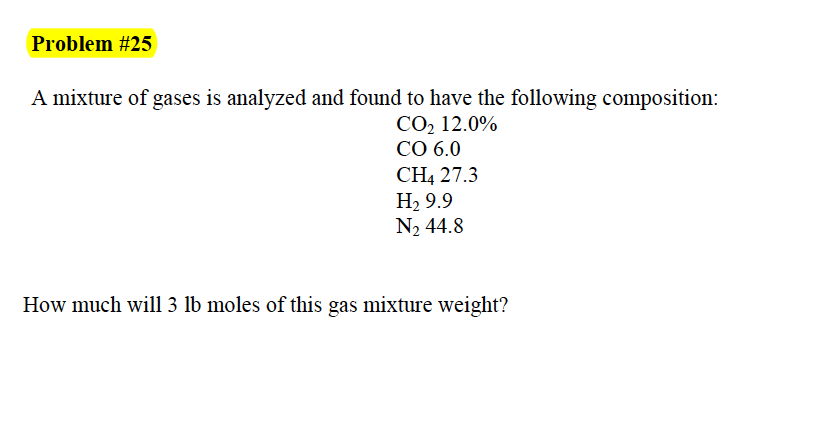 Solved A mixture of gases is analyzed and found to have the | Chegg.com