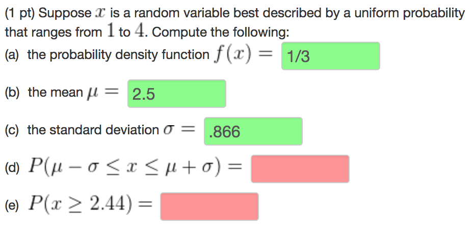 Solved (1 pt) Suppose T is a random variable best described | Chegg.com