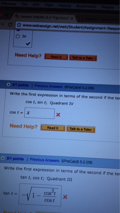 Write the first expression In terms of the second If | Chegg.com