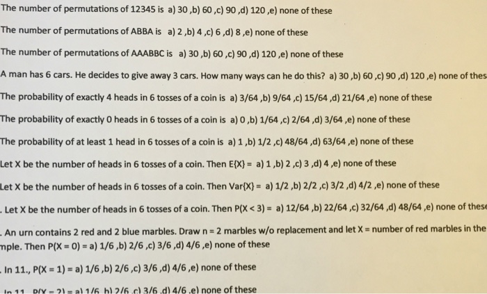 Solved The number of permutations of 12345 is 30 60 90 | Chegg.com