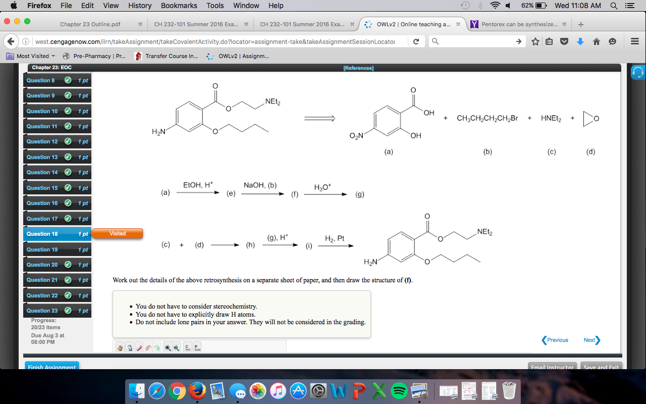 Solved Work out the details of the above retrosynthesis on a | Chegg.com