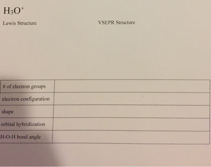Solved H30 Lewis Structure of electron groups electron | Chegg.com