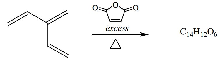 Solved This triene reacts with excess maleic anhydride to | Chegg.com