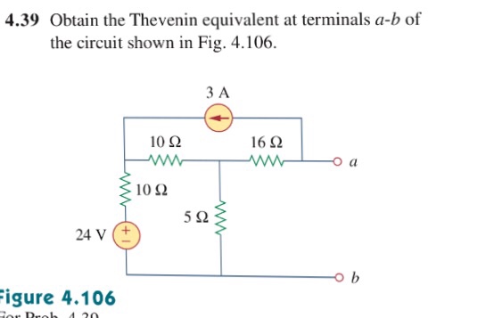 Solved Obtain the Thevenin equivalent at terminals a-b of | Chegg.com