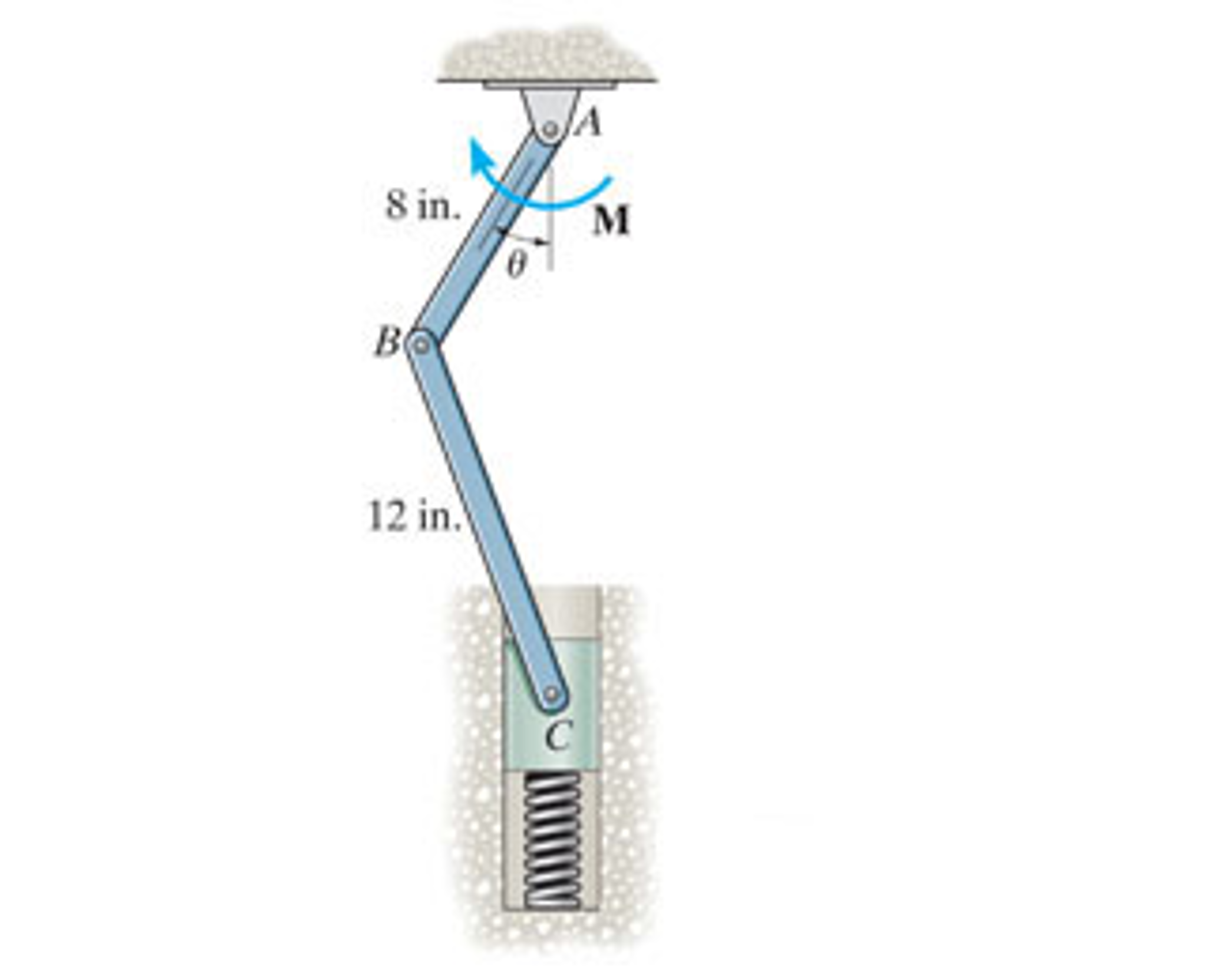 Solved The piston C moves vertically between the two smooth | Chegg.com