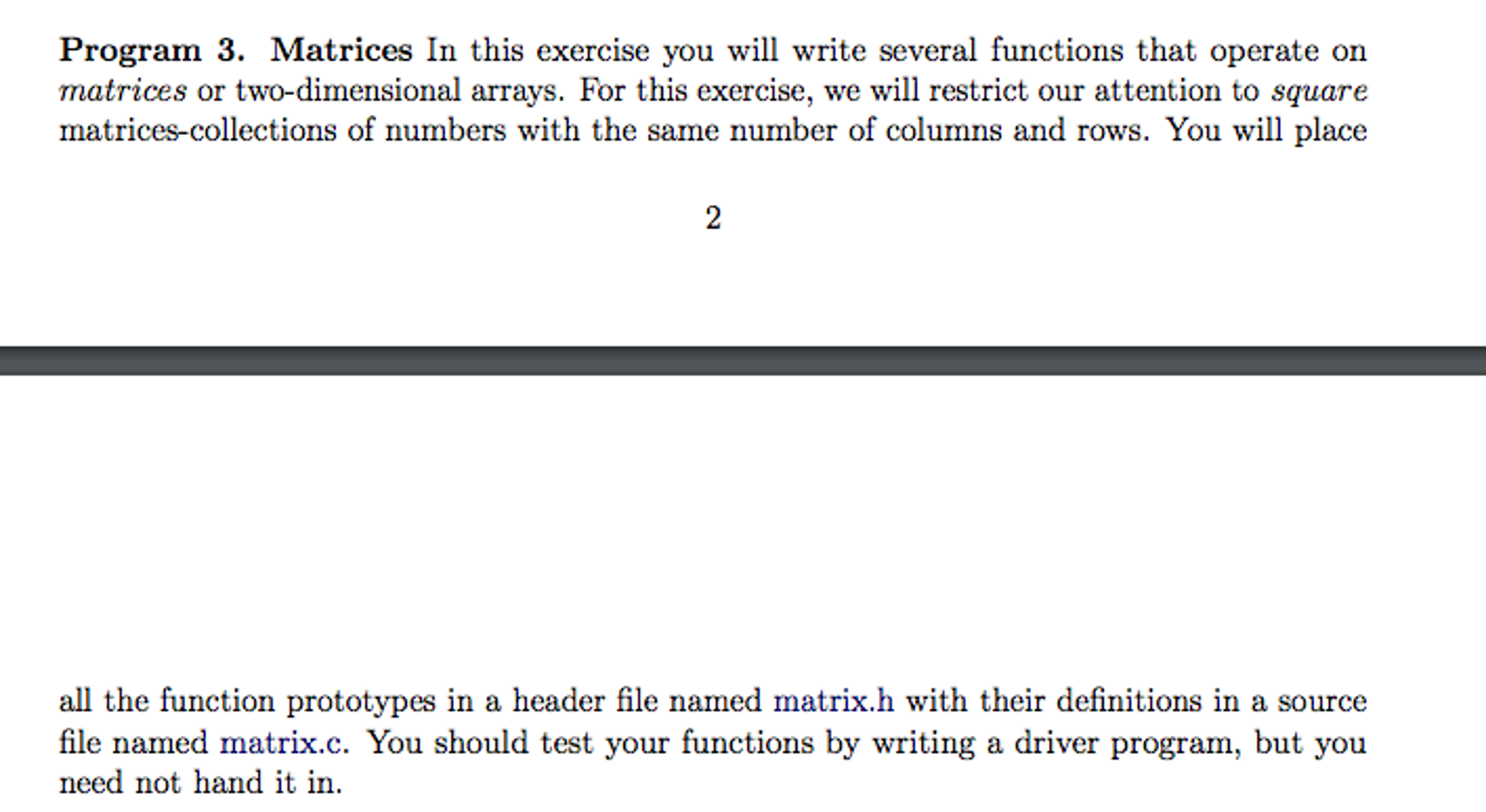 Solved Matrices In this exercise you will write several | Chegg.com