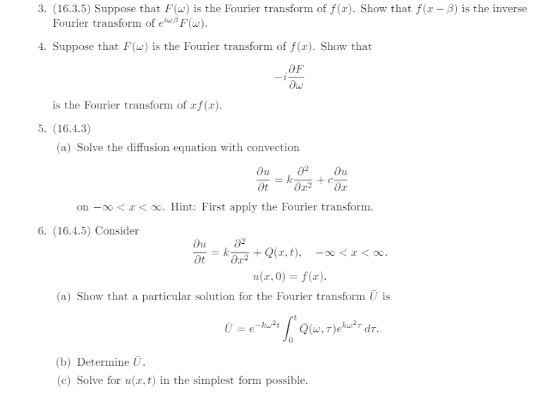 Solved Suppose that F(omega) is the Fourier transform of | Chegg.com
