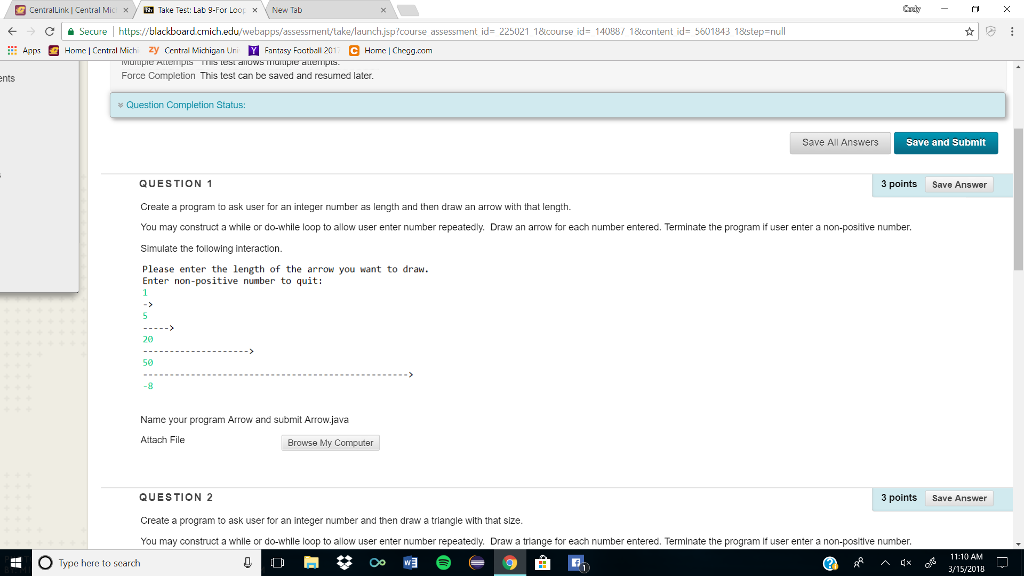 Solved D CentralLink I central Mic x(New Tab x/ Take Test: | Chegg.com