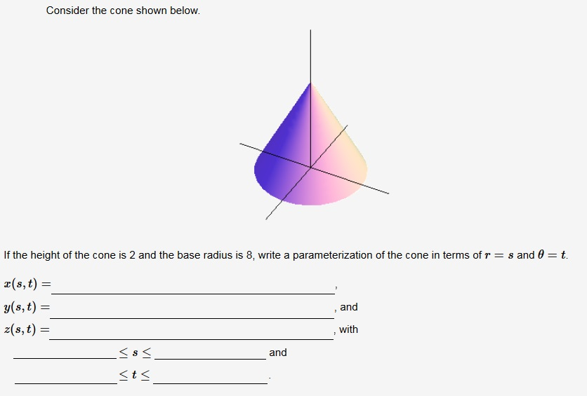 Solved Consider the cone shown below. If the height of the | Chegg.com