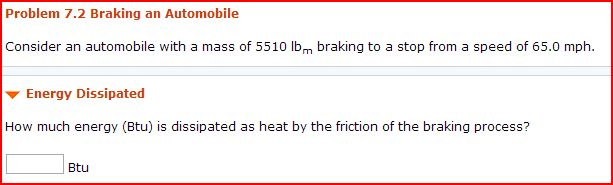 Solved Problem 7.2 Braking an Automobile Consider an | Chegg.com