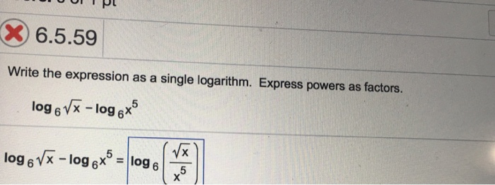 Solved Write the expression as a single logarithm. Express | Chegg.com