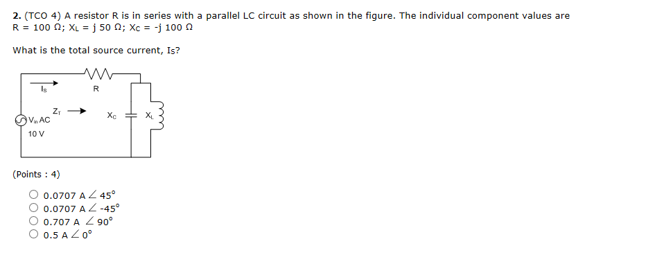 Solved A resistor R is in series with a parallel LC circuit | Chegg.com