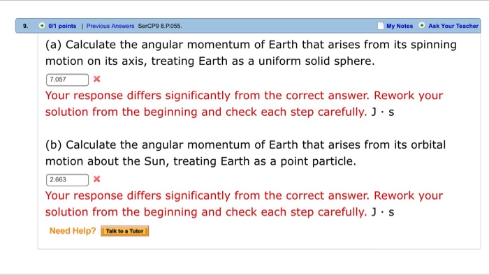 Solved Calculate the angular momentum of Earth that arises | Chegg.com