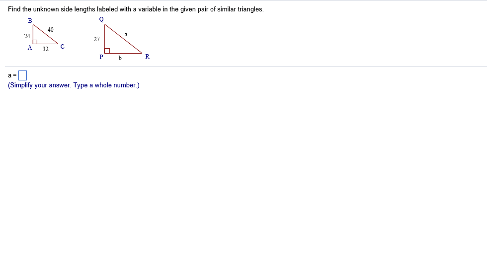 Solved Find the unknown side lengths labeled with a variable | Chegg.com