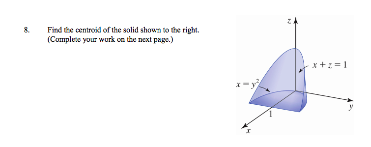 Solved 2 8. Find the centroid of the solid shown to the | Chegg.com